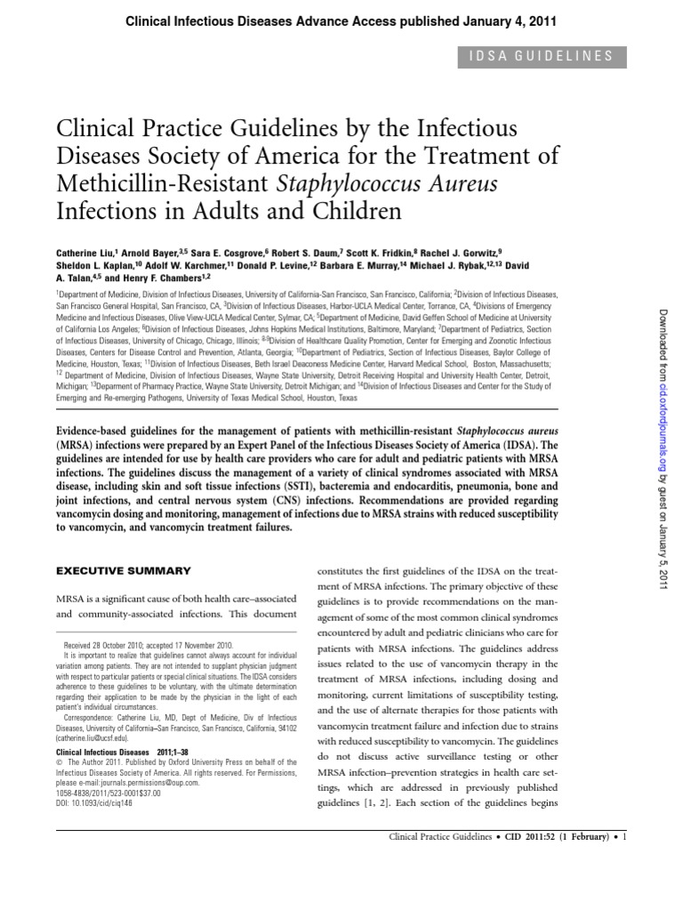 Guideline MRSA | PDF | Methicillin Resistant Staphylococcus Aureus ...