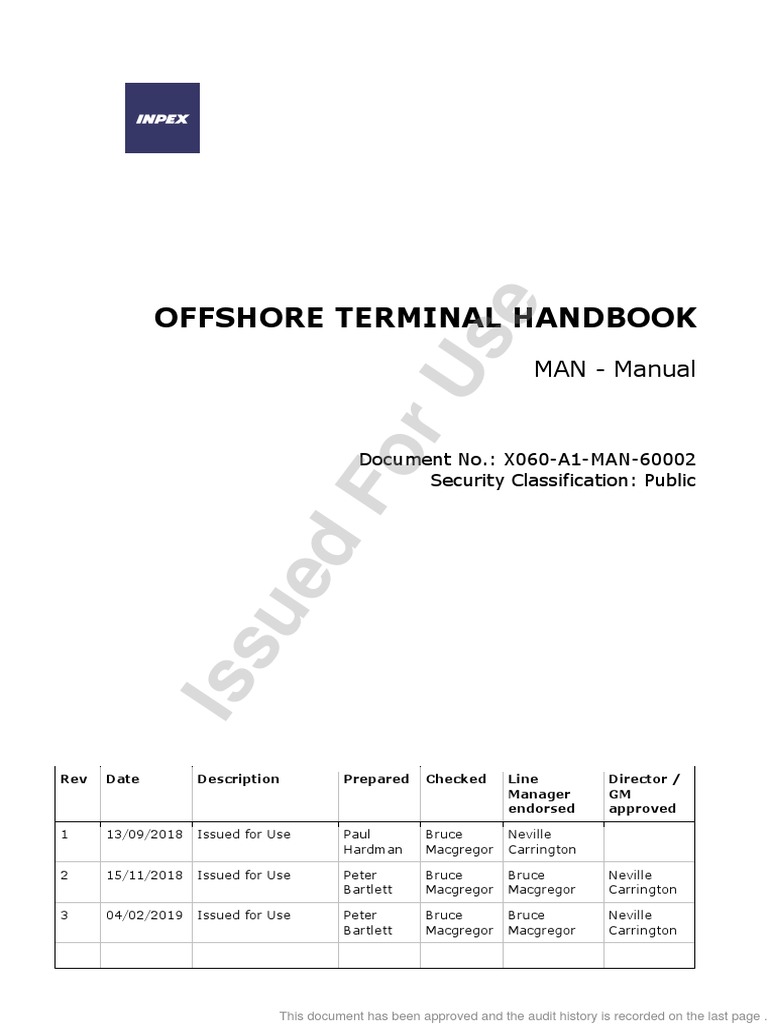 INPEX - Offshore Terminal Rregulations Manual | PDF | Earth Sciences ...