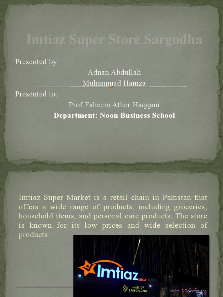 Imtiaz Super Store Sargodha | PDF | Career & Growth