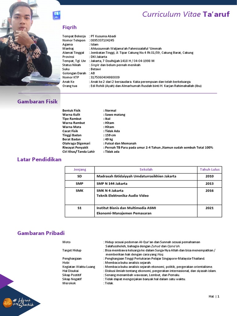 CV Nikah Fiqrih | PDF