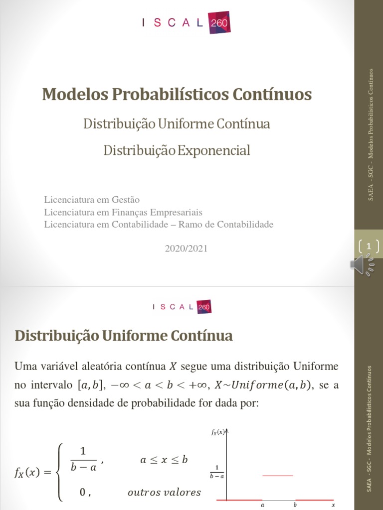 Modelos Probabilísticos Contínuos - Uniforme e Exponencial | PDF ...