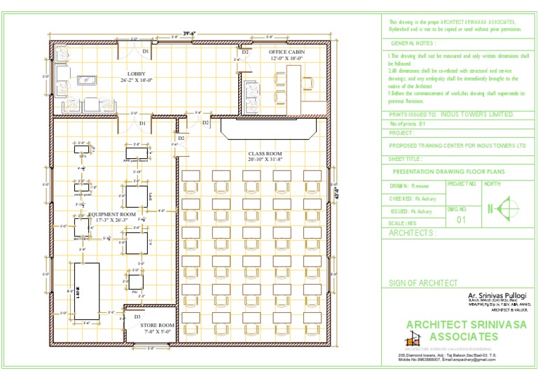 Training Center Drawings Banda Maylaram Village (1) - Model | PDF