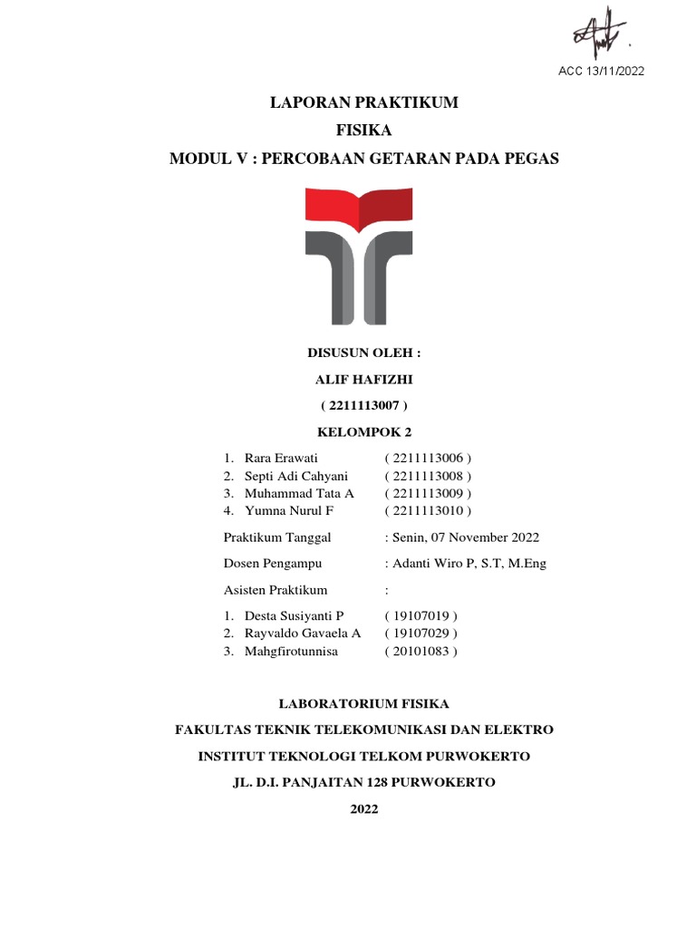Modul 5 Percobaan Getaran Pada Pegas | PDF