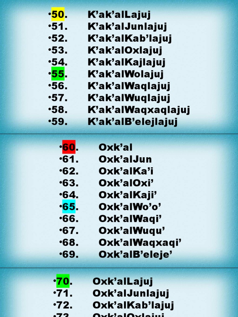 Némeros Del 50 Al 100 | PDF