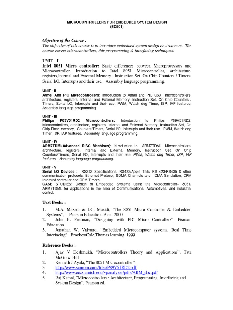E501 | PDF | Microcontroller | Embedded System