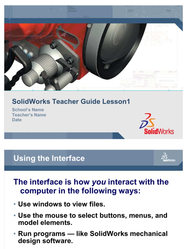 SolidWorks Interface Overview | PDF | Graphical User Interfaces | Menu (Computing)