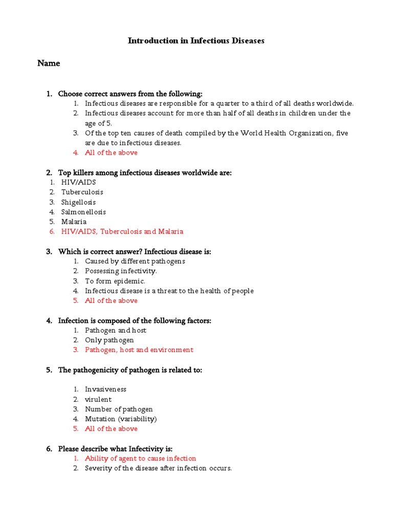 1 - Introduction in Infectious Diseases | PDF | Science & Mathematics