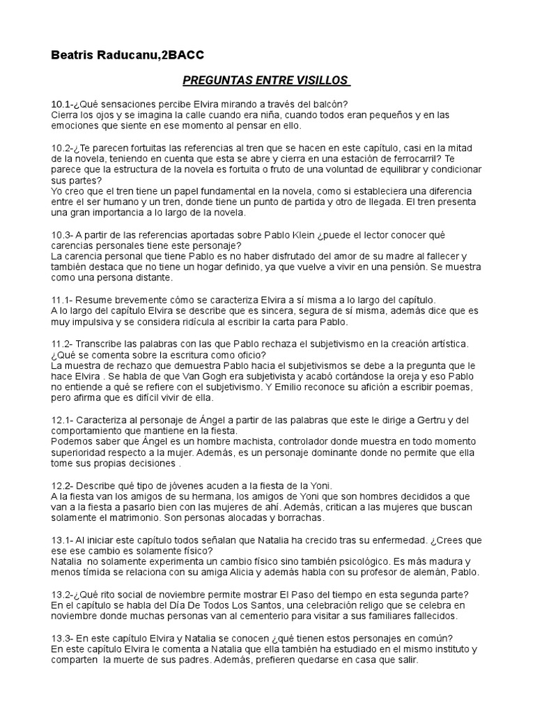 Preguntas Libro, Beatris Raducanu 2BACC | PDF | Ficción general