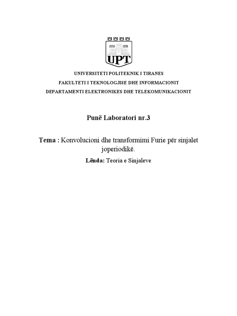 Lab-3 Teoria e Sinjaleve nr3 | PDF