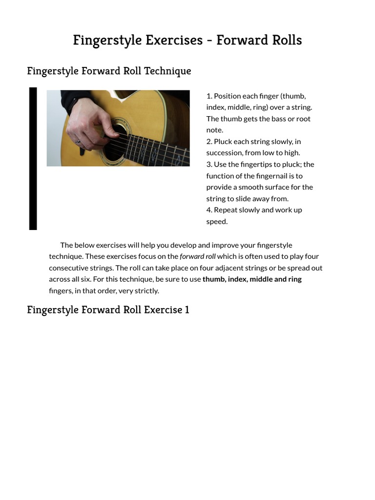Fingerstyle Exercises - Forward Rolls - Hub Guitar | PDF | Foreign ...