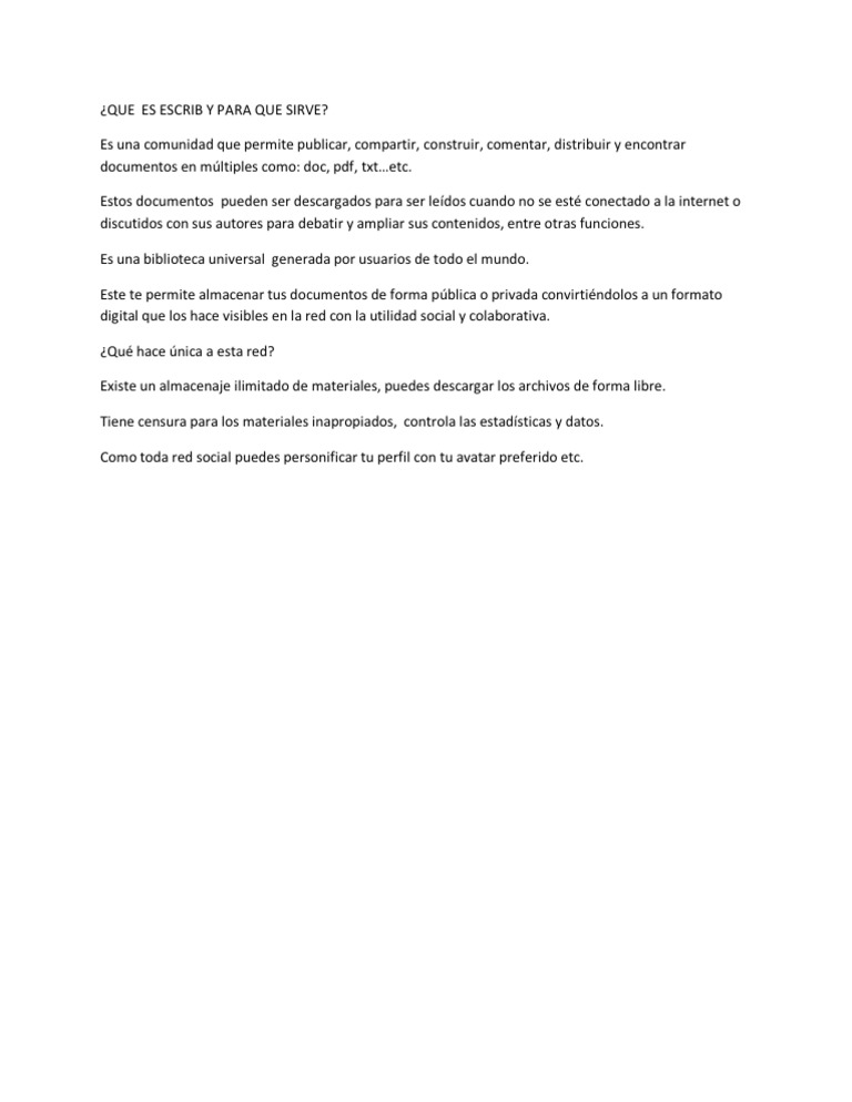Que Es Escrib y para Que Sirve | PDF | Ciencias sociales | Arte