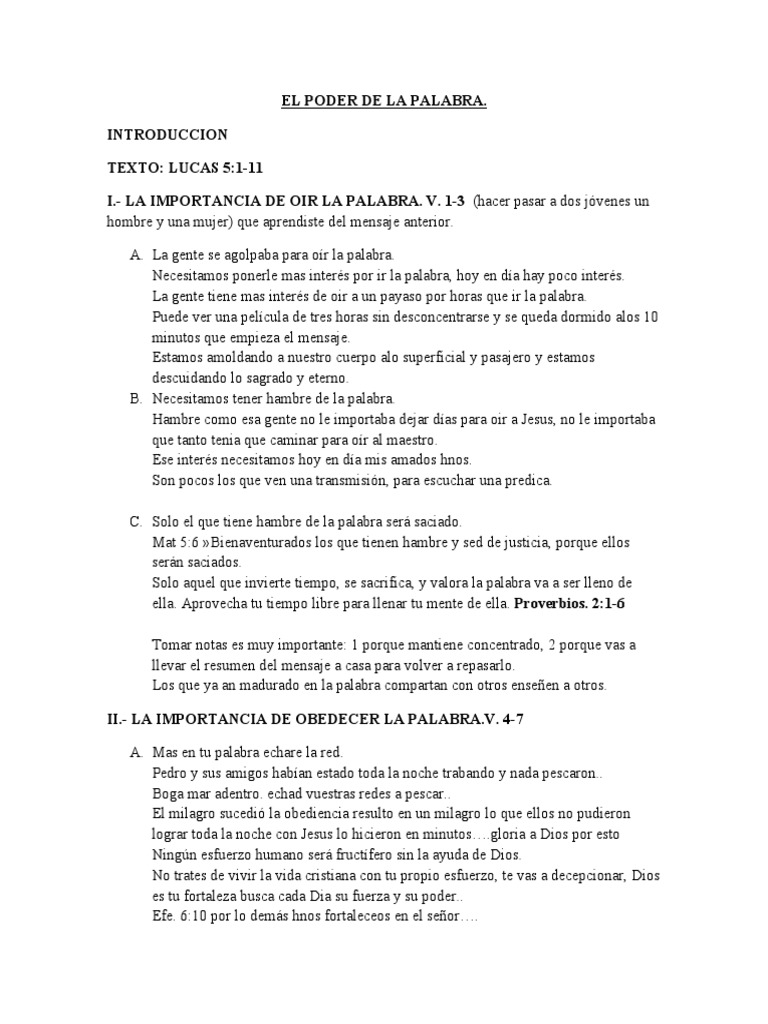 El Poder Transformador de la Palabra | PDF | Jesús | Pecado