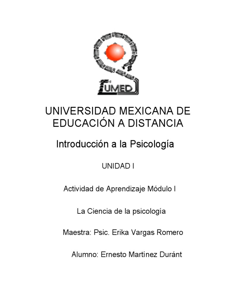 Int Psic Mod1 Aa Ups222125 Ernesto MTZ Durant | PDF | Sicología | Behaviorismo