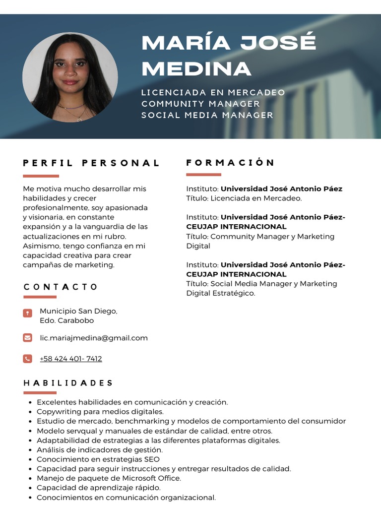 CV Lic. María José Medina | PDF