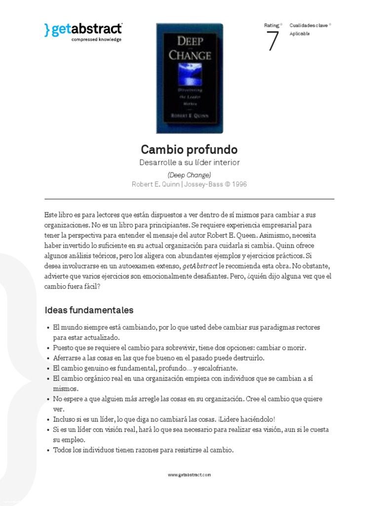 LIbro Cambio Profundo | PDF | Gestión del cambio | Verdad