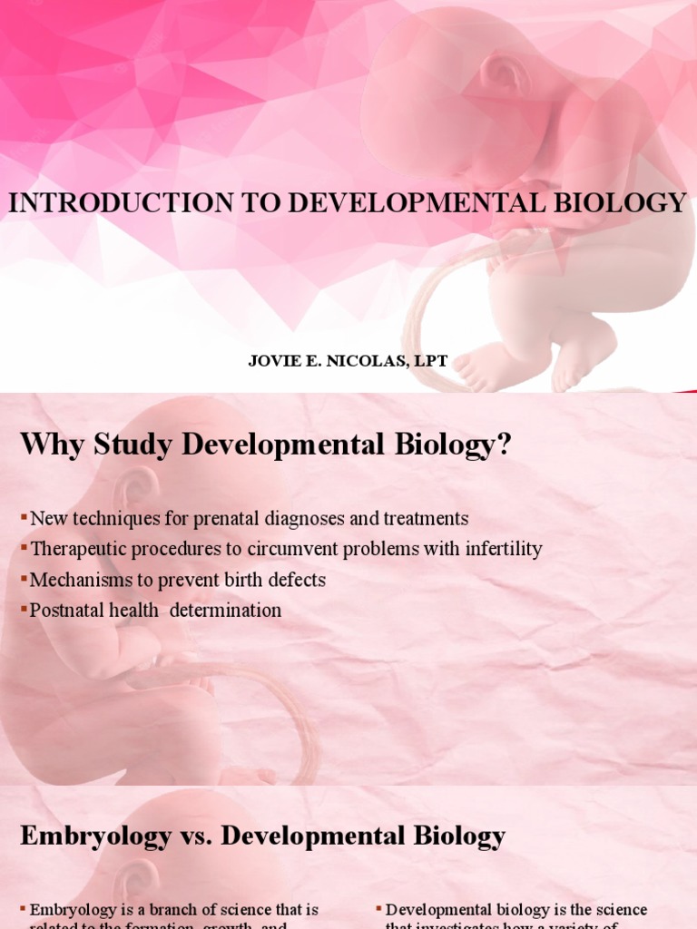 Introduction To Developmental Biology | PDF | Embryo | Developmental ...