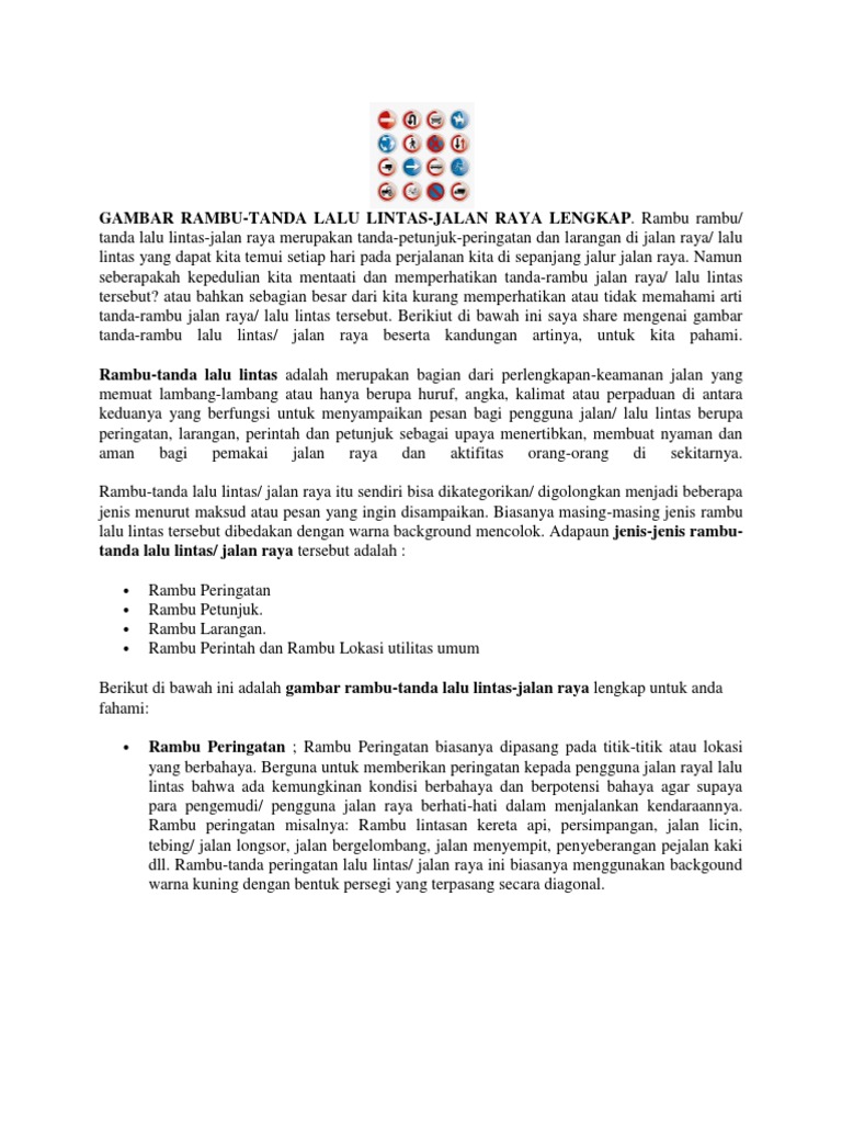 Adoc - Pub - Rambu Peringatan Rambu Petunjuk Rambu Larangan Ram | PDF | Bisnis | Teknologi ...
