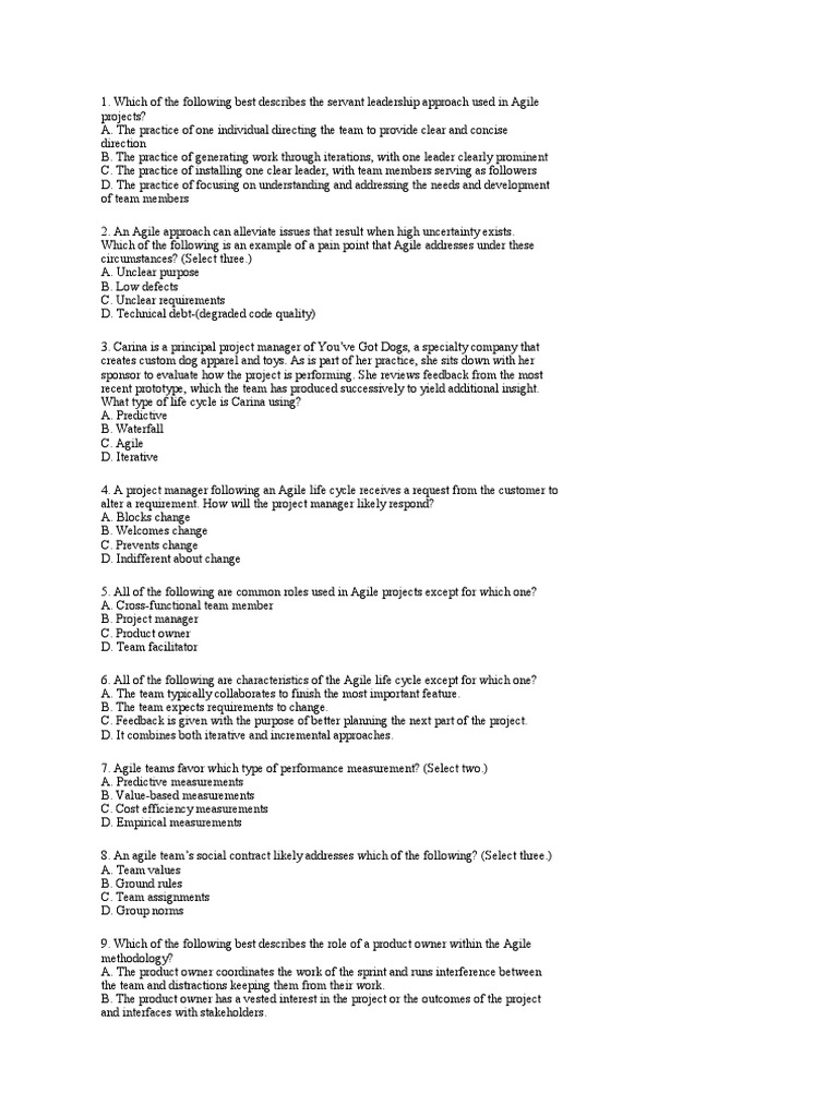 Agile Q1 | PDF | Agile Software Development | Scrum (Software Development)