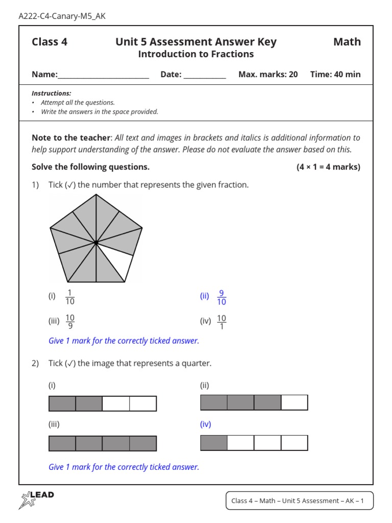 Answer Key | PDF | Mathematics