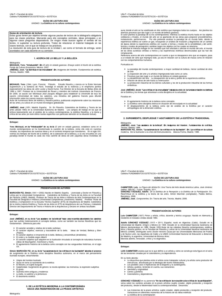 3.guías de Lectura Unidad 1 | PDF | Estética | Belleza