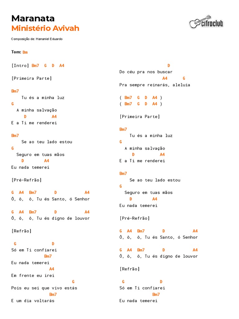 Cifra Club - Ministério Avivah - Maranata | PDF