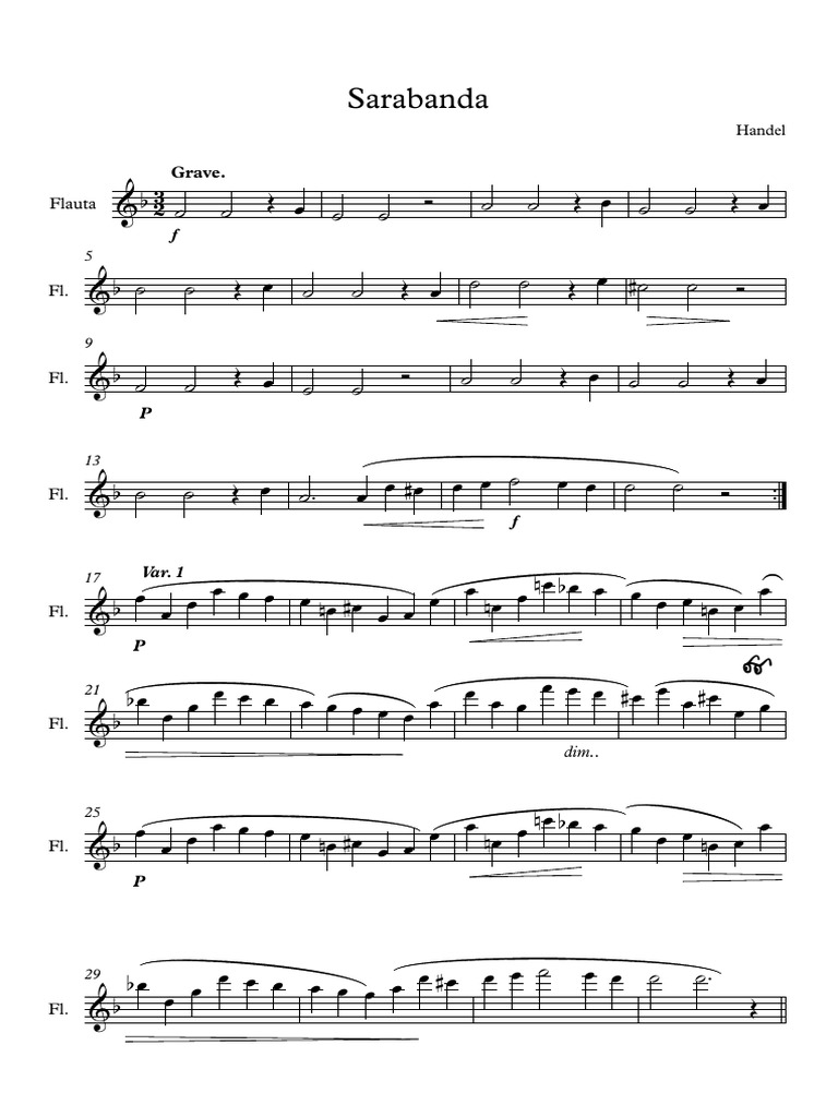Sarabanda - Partitura Completa | PDF