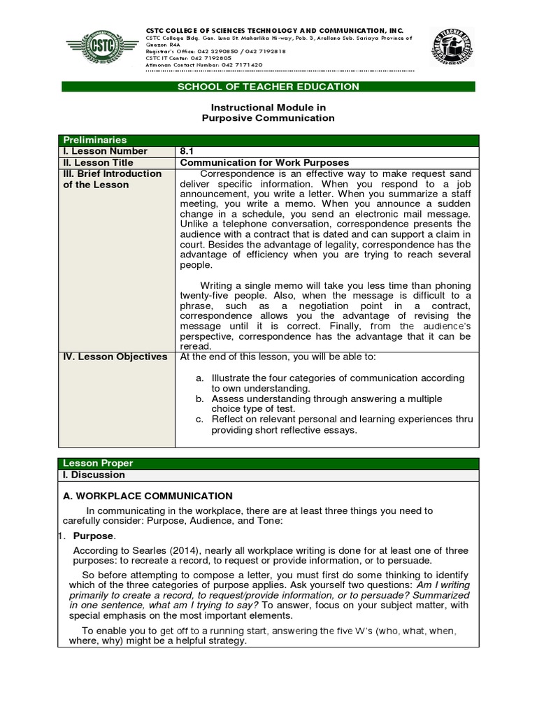 Effective Communication for Work | PDF | Memorandum | Communication