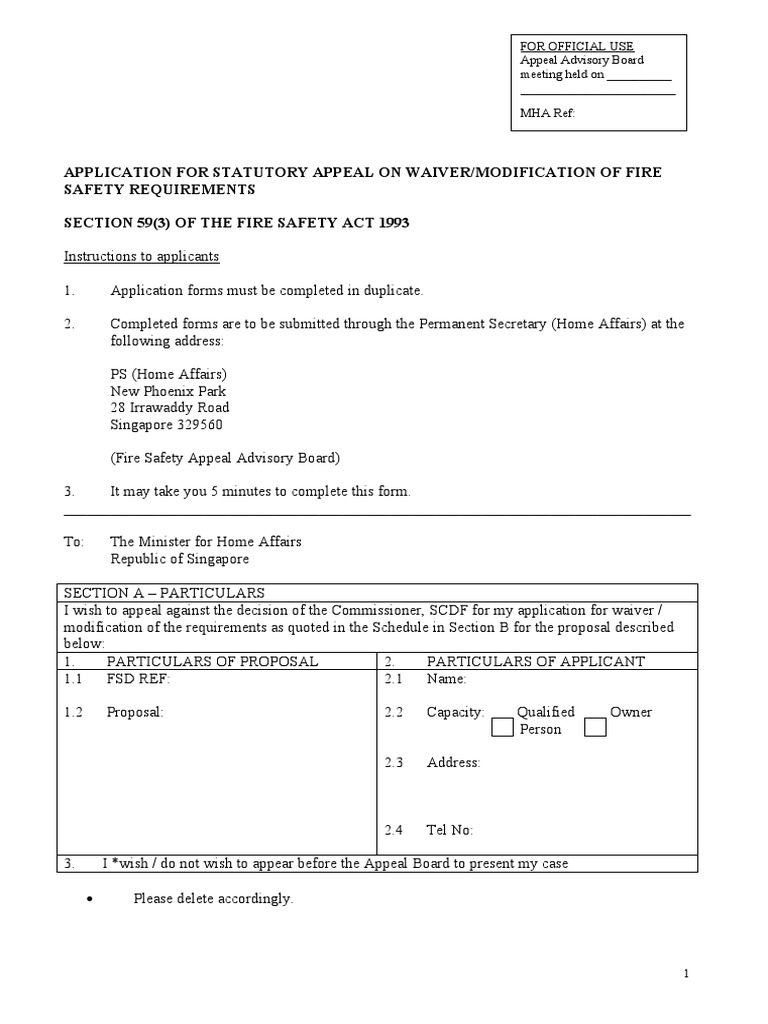 SCDF Waiver Application Form | PDF | Finance & Money Management | Law