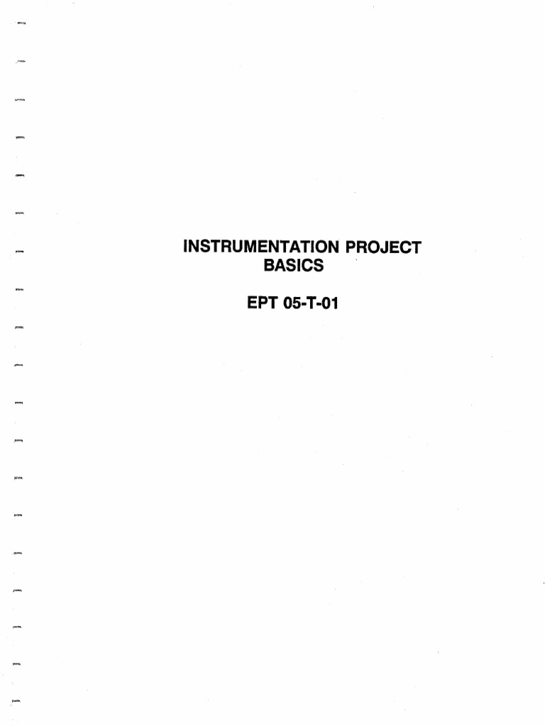 Instrumentation Project Basics - EPT 05-T-01 | PDF