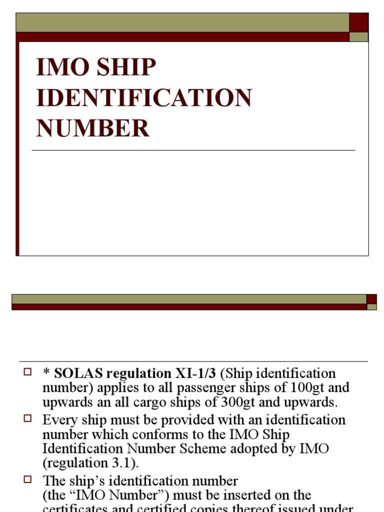 Imo Ship Identification Number | PDF | Ships | Watercraft
