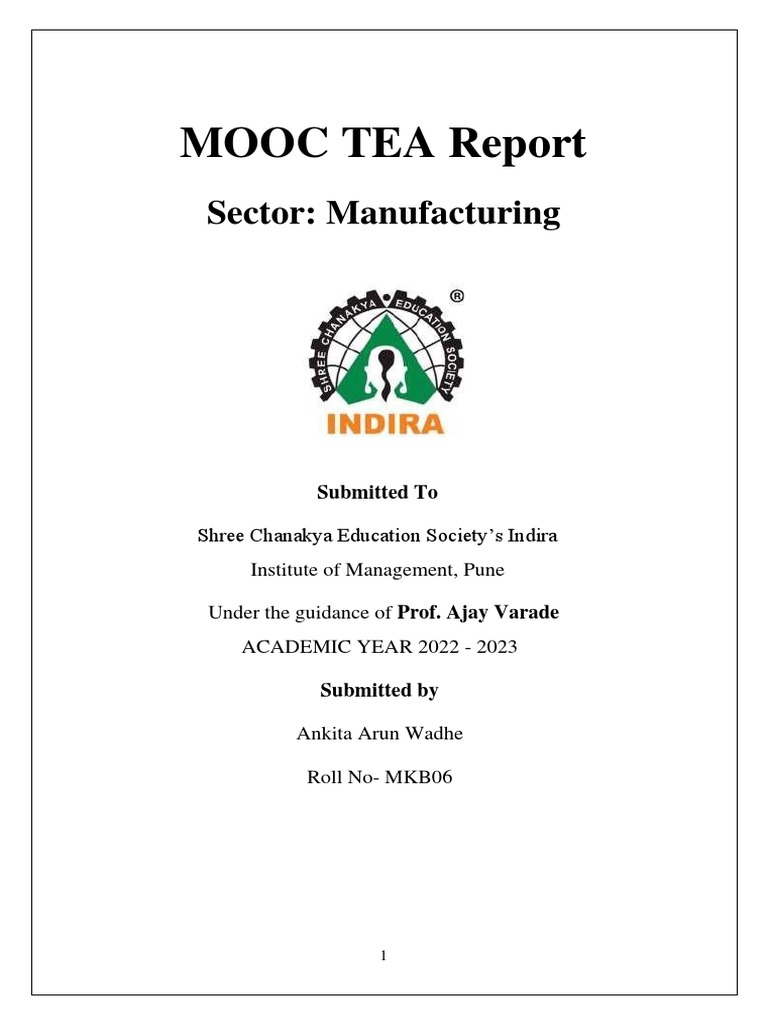MOOC TEA Report: Marketing in Manufacturing Sector | PDF | Marketing ...