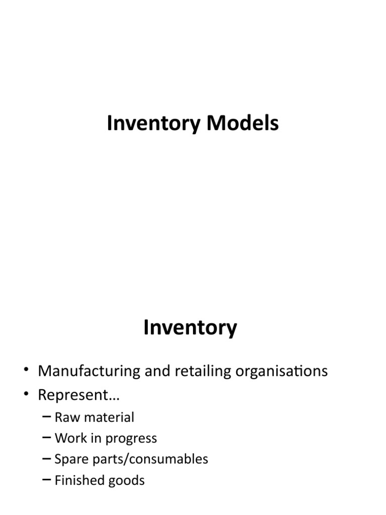 Inventory Models | PDF