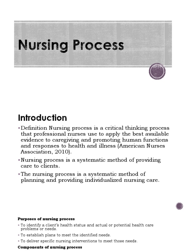 W1 Nursing Process | PDF | Medical Diagnosis | Nursing