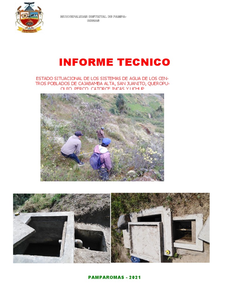 Informe Tecnico #02 Informe de Vicita Insitu de Los 6 Sistema de Agua ...