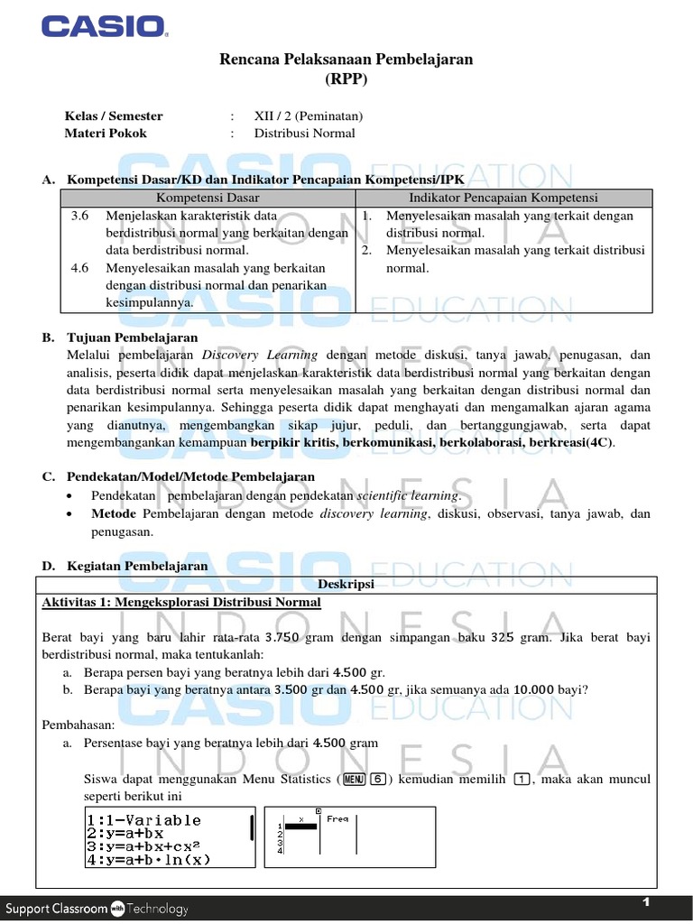 RPP G12 Distribusi Normal | PDF