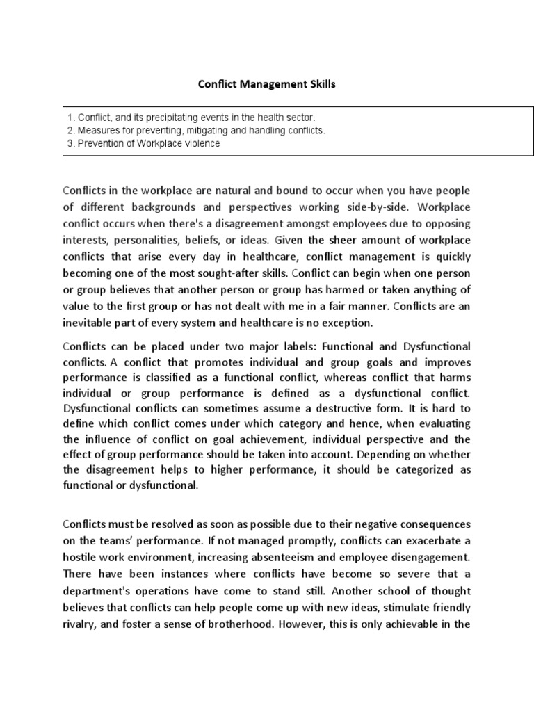 Managing Conflicts in Healthcare: Effective Strategies for Prevention ...