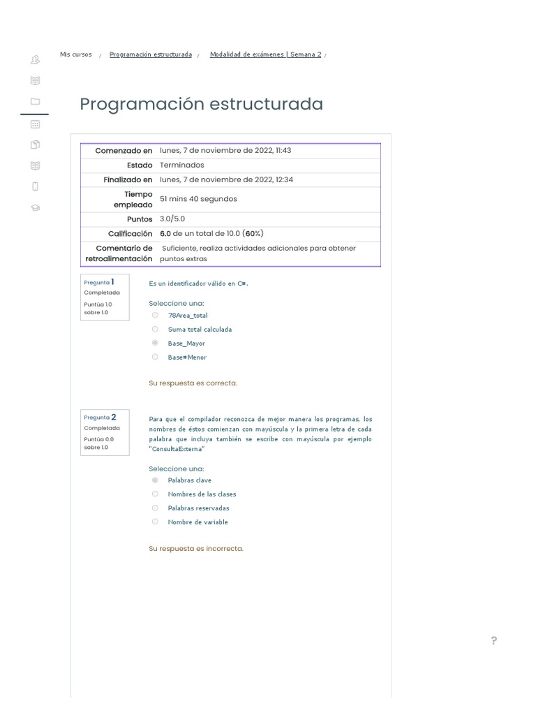 Evaluación de Programación Estructurada | PDF | Programación de computadoras | Informática