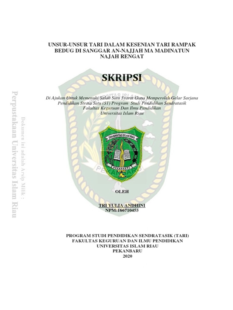 Skripsi: Unsur-Unsur Tari Dalam Kesenian Tari Rampak Bedug Di Sanggar An-Najjah Ma Madinatun ...