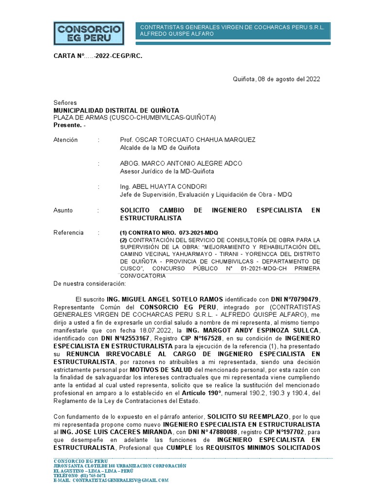 Carta Sustitucion | PDF | Gobierno