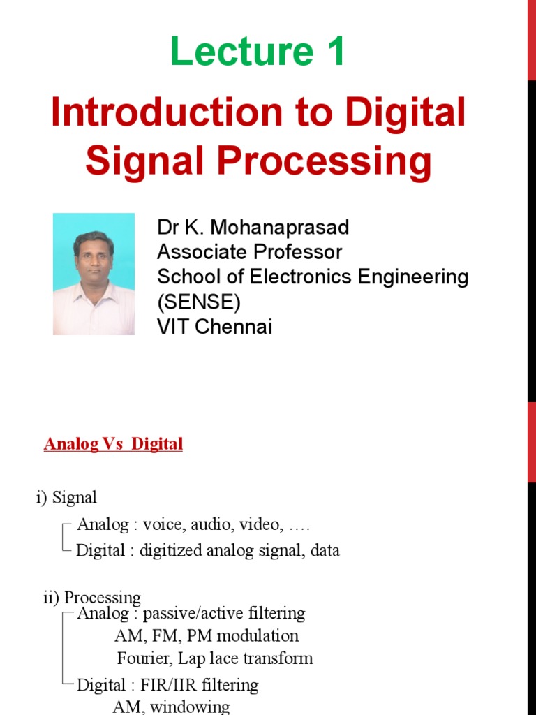 Module 1 Lecture 1 Pdf Analogue Electronics Digital Signal Processing