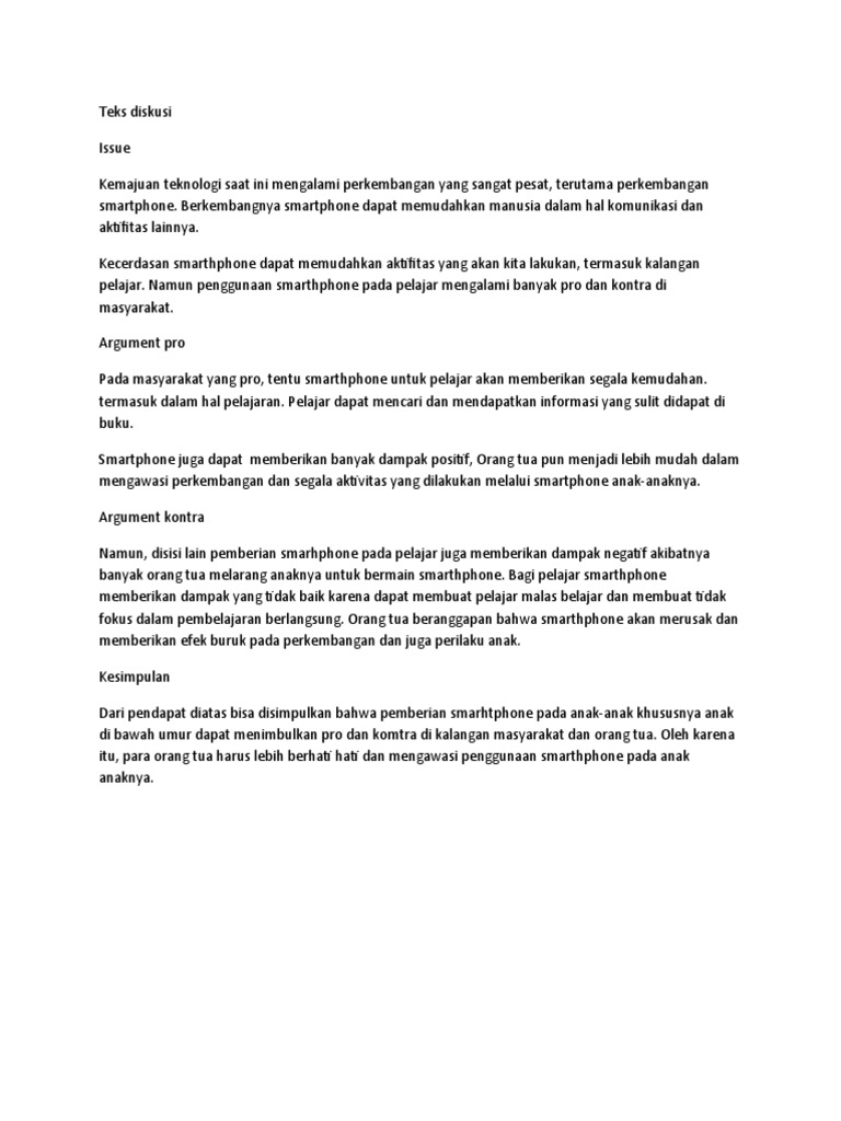 Contoh Teks Diskusi | PDF