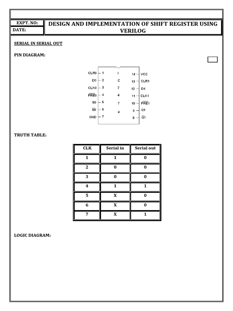 Lab 9 &10 - Shift Register - Circuit & Pgms | PDF | Computer Hardware | Digital Technology