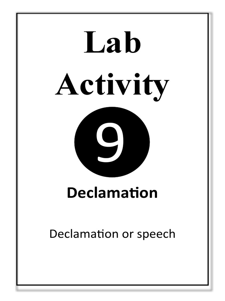 An Analysis of a Short Lab Activity Involving a Declamation or Speech | PDF