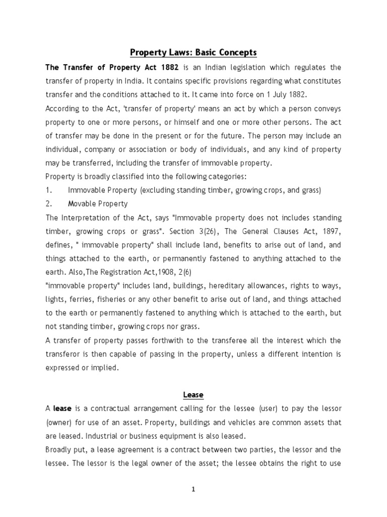 Property Notes | PDF | Lease | Common Law