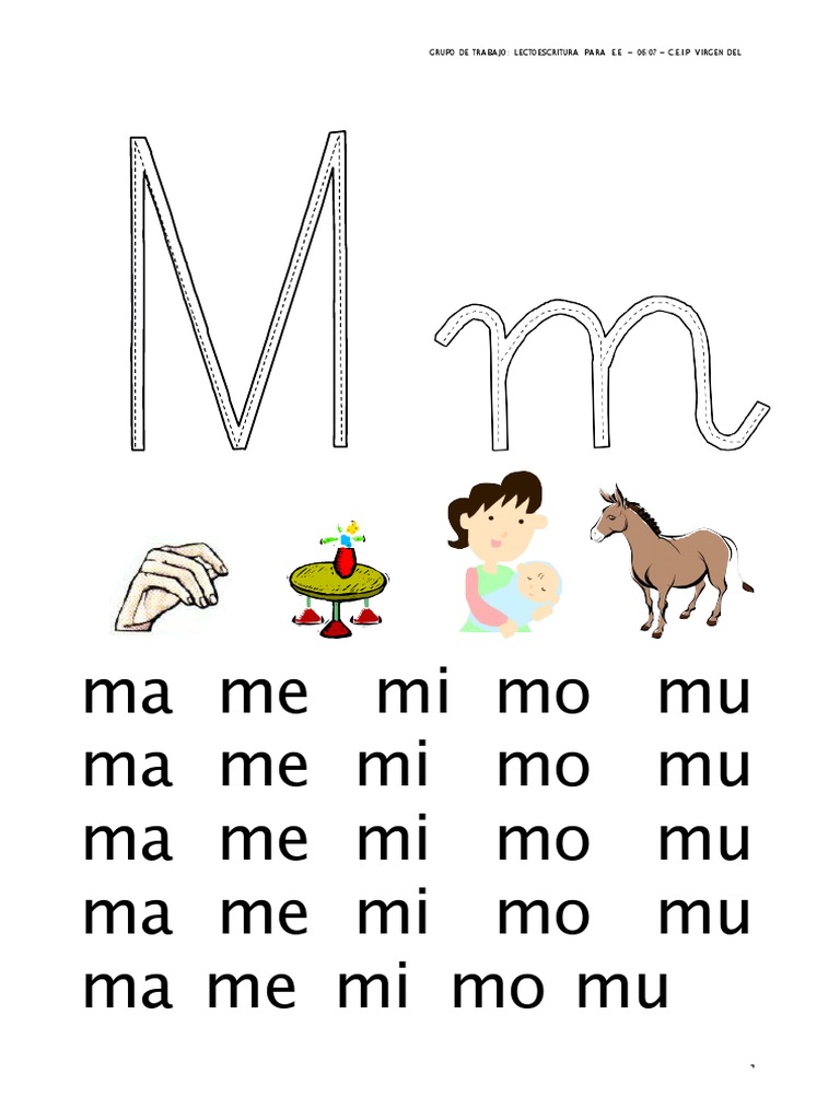 Actividades de Lectoescritura con 'M' | PDF | Artes del Lenguaje y ...