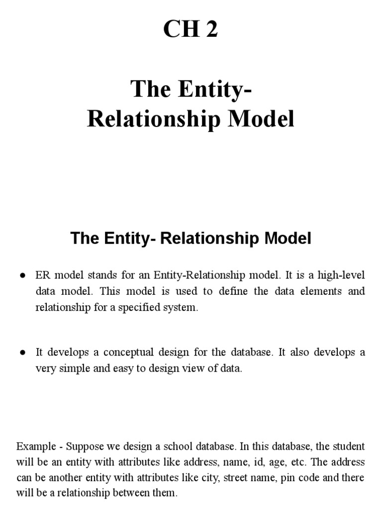 Entity Relationship Model Ch2 Pdf Inheritance Object Oriented Programming Relational