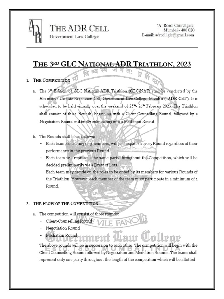 Structure - 3rd GLC National ADR Triathlon | PDF | Mediation ...