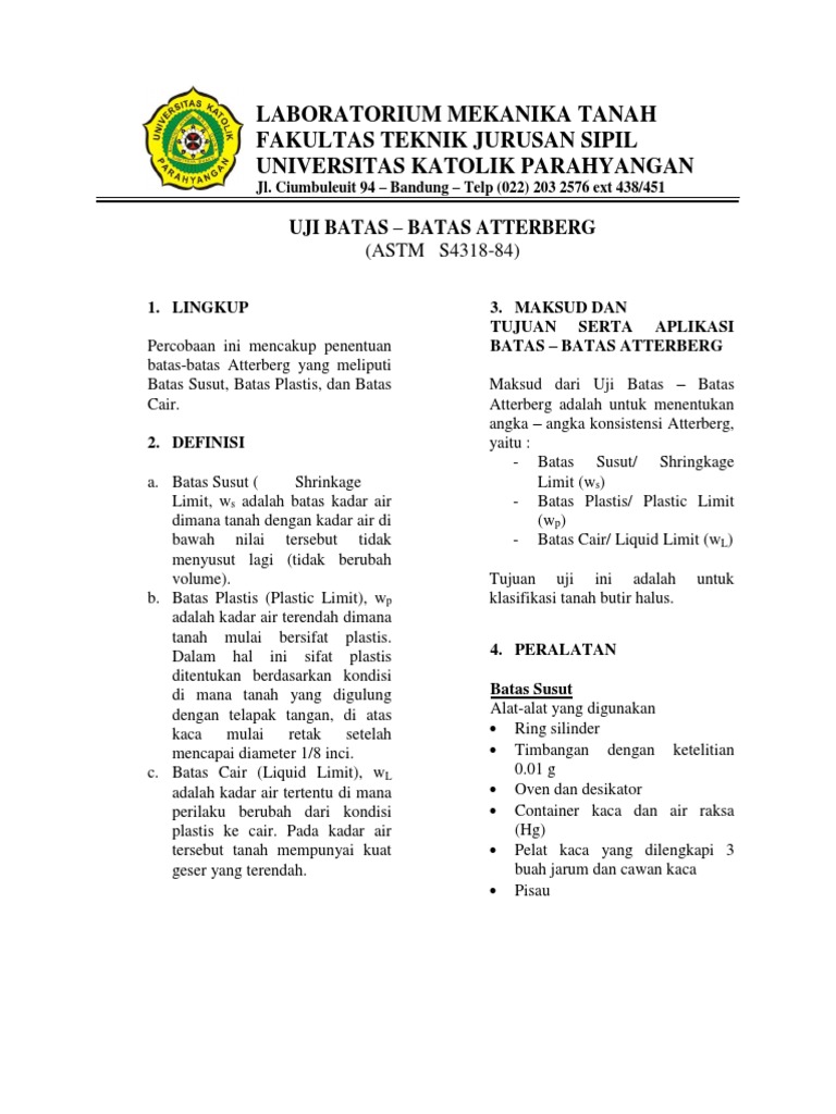 2 Uji Batas-Batas Atterberg | PDF