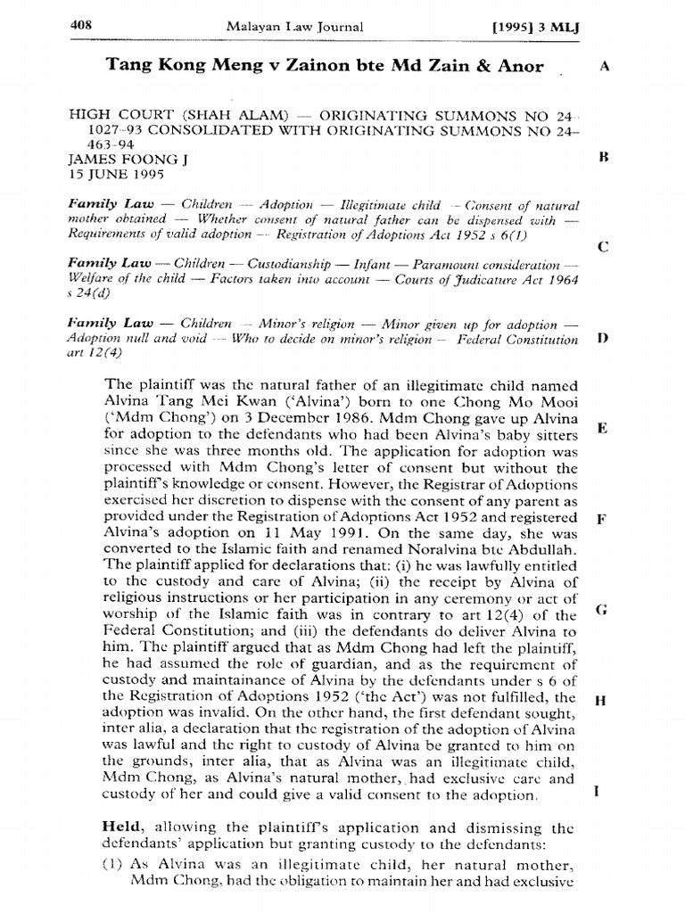 TANG KONG MENG V ZAINON BTE MD ZAIN & ANOR | PDF