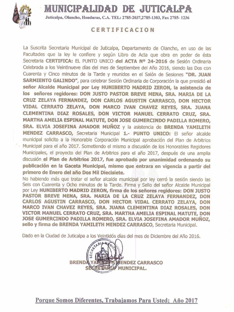 Plan de Arbitrios | PDF